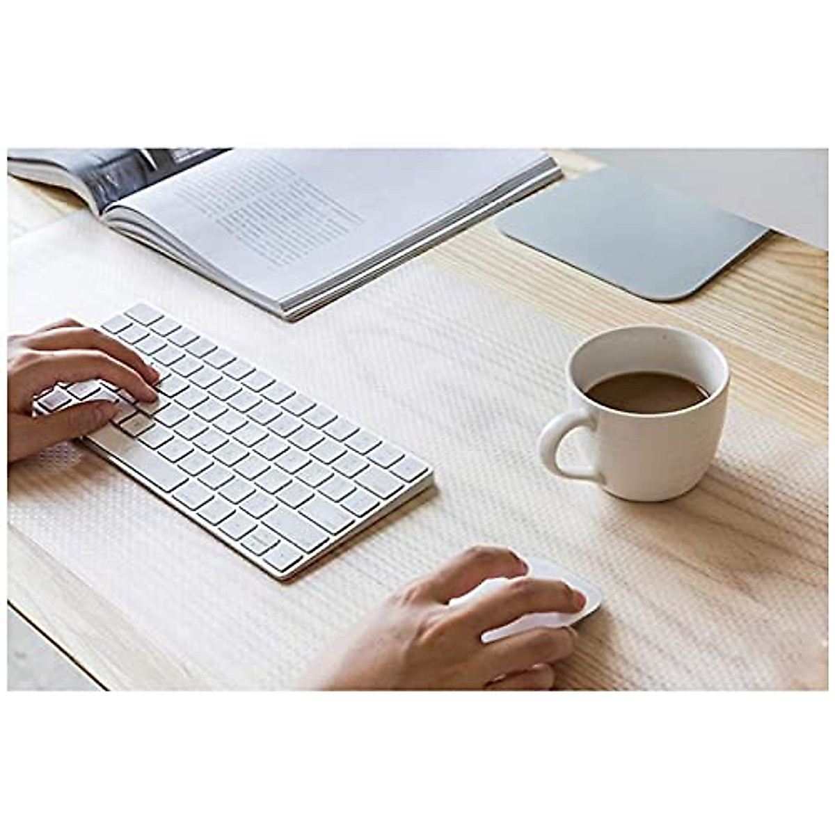 Bloss Shelf Liner Cabinet Pad Refrigerator Mat Table Mat Non Adhesive EVA Washable Drawer Liner for Kitchen Home (Clear, 17.7 ×59 Inch)