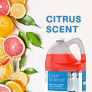Diversey CBD540441 Floor Science Professional Neutral Floor Cleaner, Deep & Gentle Cleaning with No Residue or Rinse Required, Citrus Scent, Concentrate, 1-Gallon