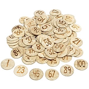 READY 2 LEARN Coconut Numbers - Set of 100 - 1-100 - Natural, Hand Made Counters for Kids - Math Manipulatives