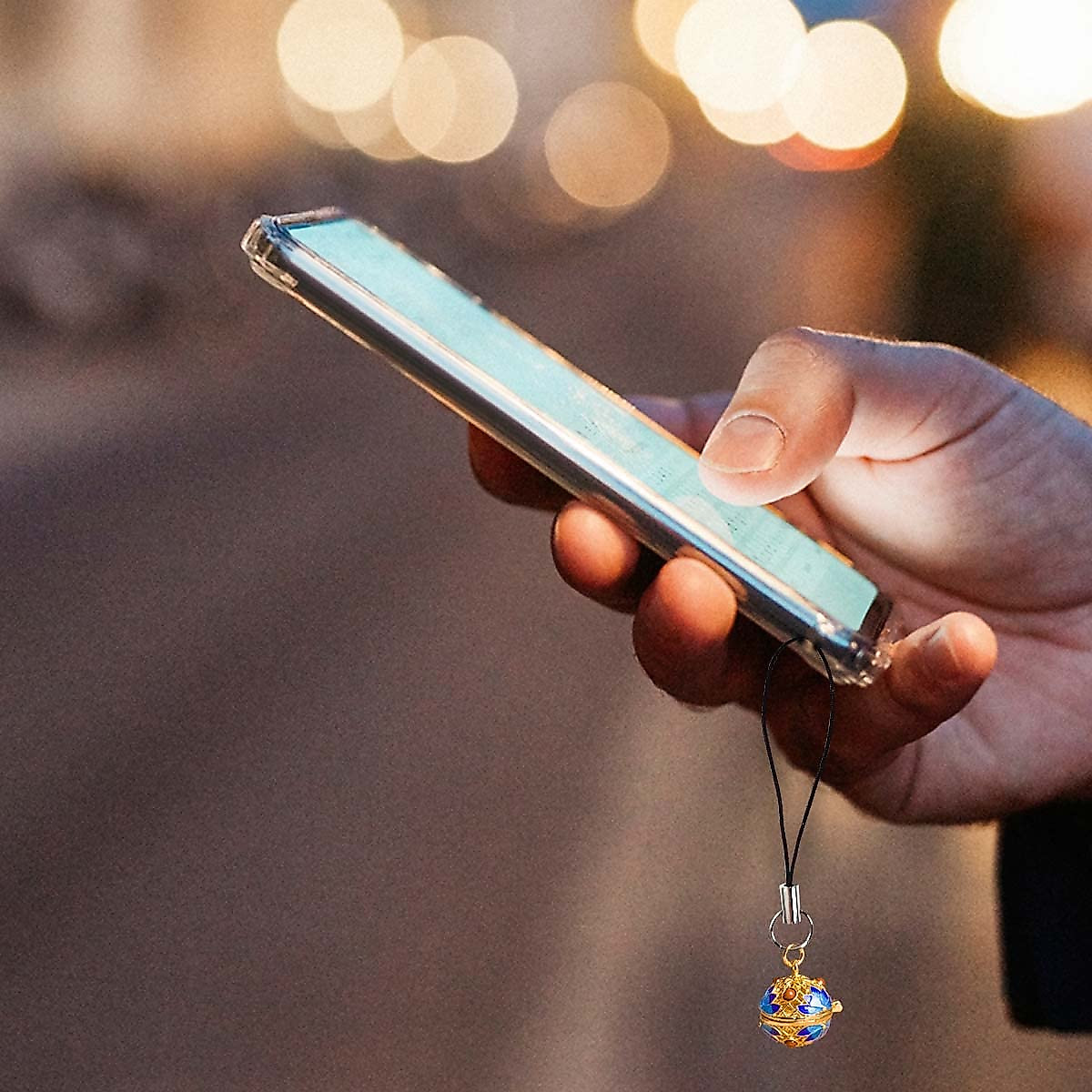 100 Pieces Lanyard Phone Ring Strap for Cellphone Mobile Lariat Lanyard Cell Phone Split Ring Strap Charm Cords with Silver Tone Split Ring for Mobile USB Flash Drive MP3 Keychain Keyring DIY (Black)