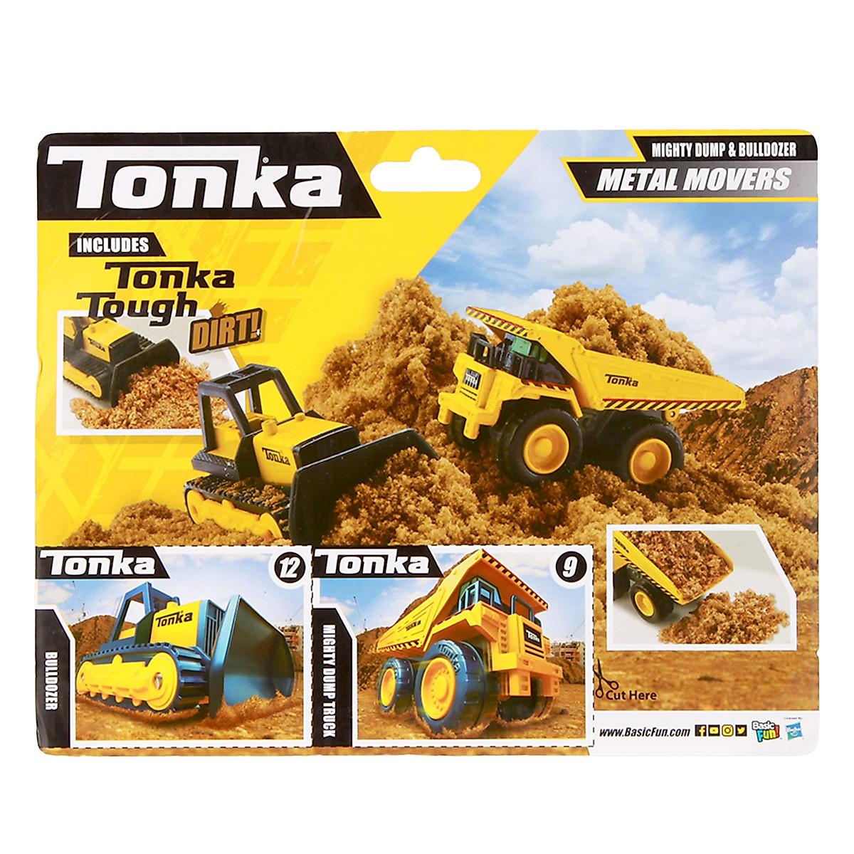 Tonka - Metal Movers Combo Pack - Mighty Dump Truck & Bulldozer, Brown