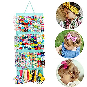 JOYMOMO Hair Bow Holder Organizer For Girls Hanging Bow Holder For Girls Hair Accessories Storage Organizer For Headbands, Hair Clips, Hair Ties, Scrunchies (Without Hair Bows) (green)