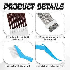 Jeffdad 3 Pcs Air Conditioner Fin Comb Cleaner Kit, Ac Fin Comb Condenser Coil Brush, Radiator Fin Comb Straightener Refrigerator Tools, Evaporator Radiator Repair Clean Tool