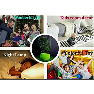 Z ZILLION CRAFT Night Light for Kids Bedroom. Remote Control Multi Color Mode 3D illusional lamp. Best Gift for Kids Birthday, Christmas. Easy use with USB Charging.