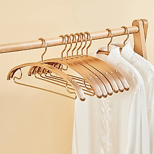 N/A 5pcs Thickened Hanger Aluminum Alloy Hanger Wedding Dress Non-Slip Hanger Sweater Pants Drying Rack (Color : Gold, Size : 43 * 18cm)