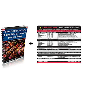 Cave Tools Meat Temperature Food Magnet Sheet for Internal Temperatures Cooking Strategies and Caryover Cook Times - Pitmaster BBQ Accessories for Smokers, Refrigerators and Grills - Small