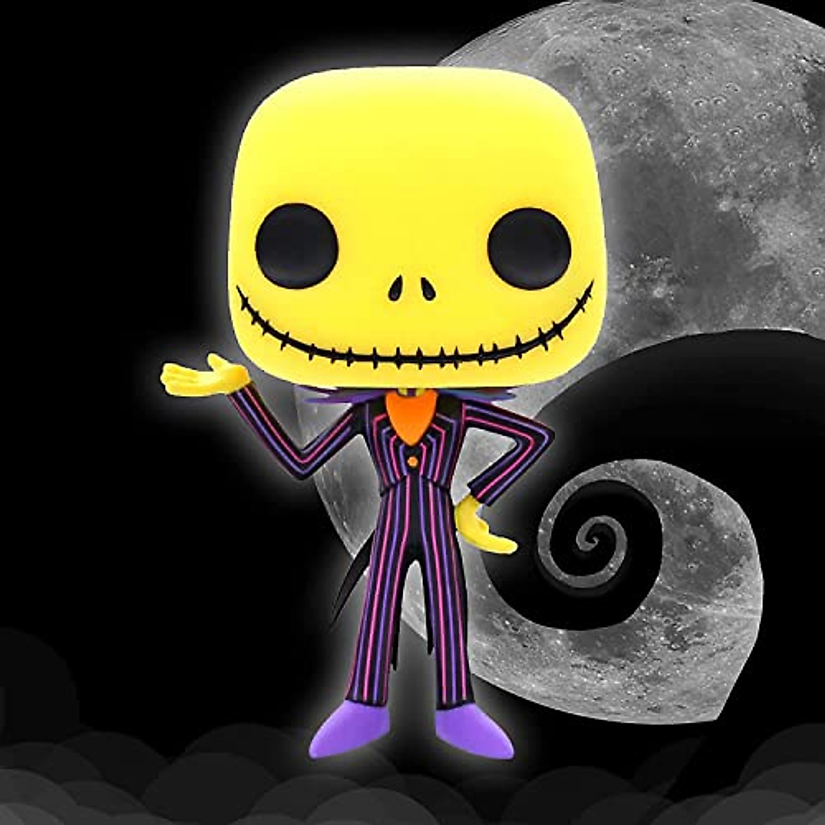 POP Disney: The Nightmare Before Christmas - Jack Skellington (Blacklight) Funko Vinyl Figure (Bundled with Compatible Box Protector Case) Multicolored 3.75 inches