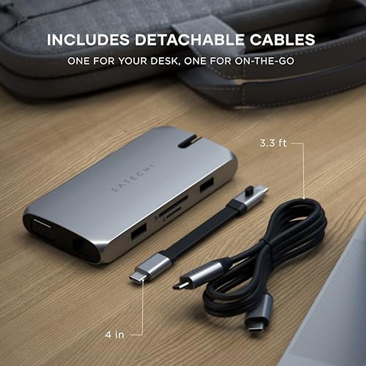 Satechi USB C Hub Multiport Adapter, USB C Docking Station 9 in 1, 4K HDMI, 100W USB C PD Charging, USB C Data, 2 USB-A, GbE, Micro/SD Card Readers, VGA, for MacBook, Windows - Space Gray