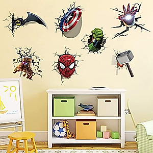 3D Wall Decals Poster for Kids, PVC Self-Adhesive Wall Decor Stickers for Boys Kids Bedroom Nursery Playroom