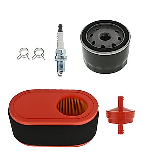 LiGuVCY 937-05065 951-12260 Air Filter + 951-12690 Oil Filter Spark Plug Replacement for Craftsman Powermore 420CC T1000 T1200 R1000 LT4200 CC760ES Lawn Mower