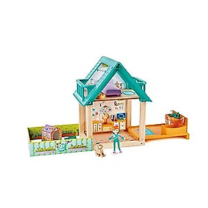 Hape Furry Friend Vet Set | 30 PCs Wooden Veterinary Fully Furnished Dolls House Pretend Playset with Accessories for Kids Age Years 3 and Up