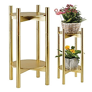ZPirates Golden Tall Plant Stand Indoor - Tall 26-inch, 12-inch Wide Top - Holder for Small and Large Planter Pots and Flower Vases
