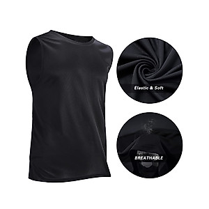 Pilamor Mens Tank Tops 3 Pack,Sleeveless Muscle T Shirts for Men's Fitness,Quick Dry Gym Tank Top for Men