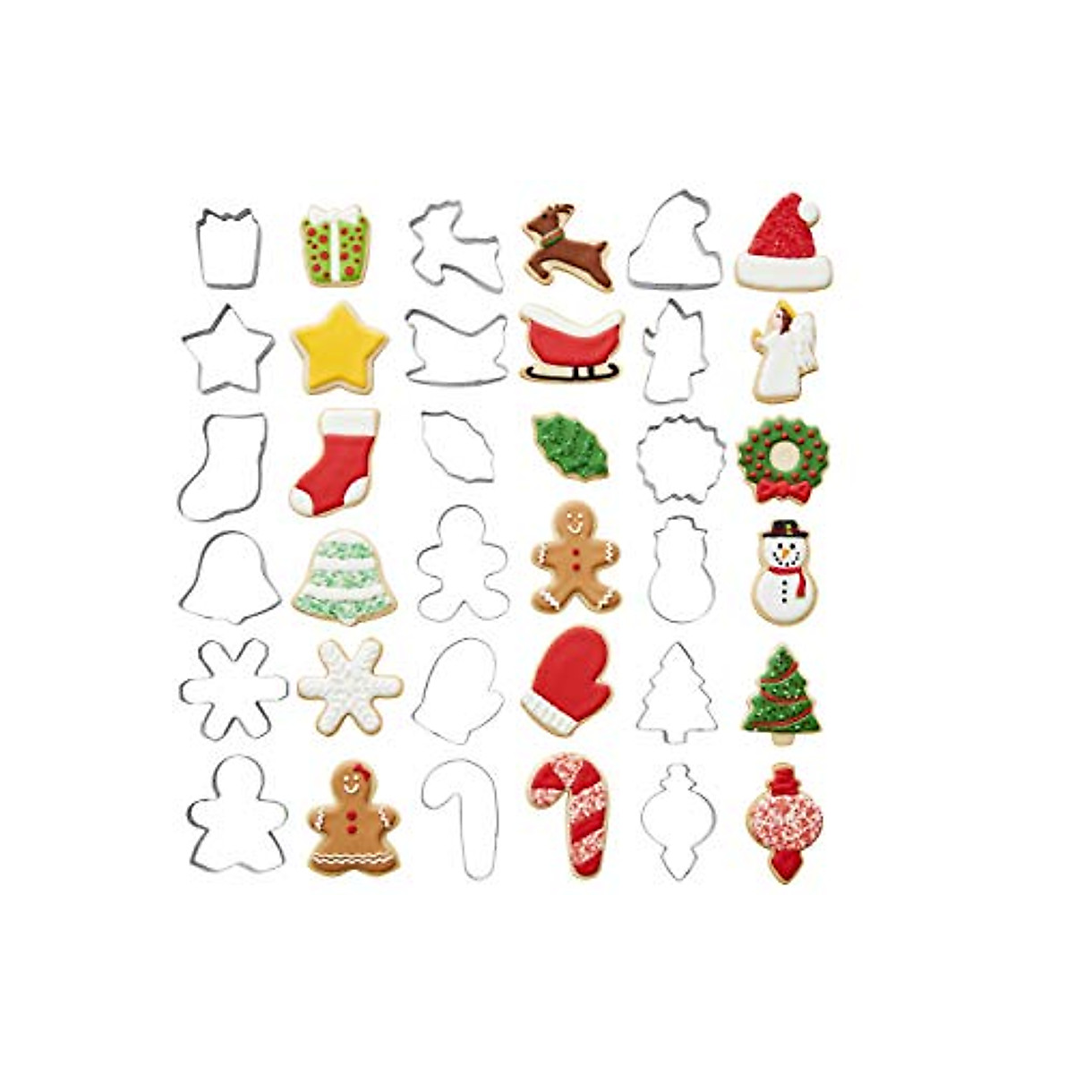 Wilton Holiday Shapes Metal Christmas Cookie Cutter Set, 18-Piece