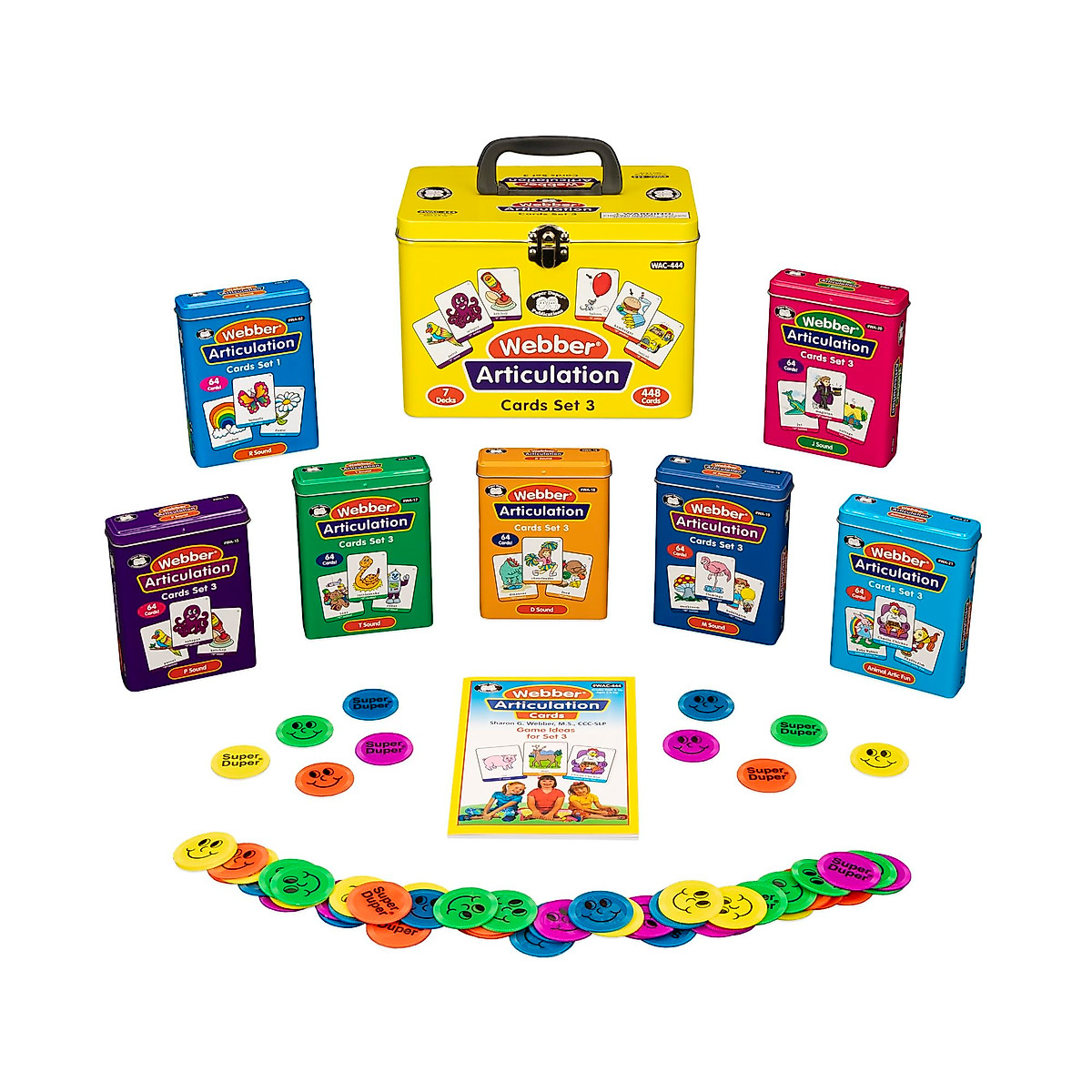 Super Duper Publications | Set of 7 Webber® Articulation Card Decks with Animal Artic Pairs (Bundle Set 3) | Educational Learning Resource for Children