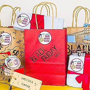 600 PCS Don't Worry She Won This Stickers, TNE Creator 1.5 Inch Small Shop Stickers Thank You Customer Appreciation Circle Sticker Labels for Small Businesses Packaging Sticker, Handmade Sticker