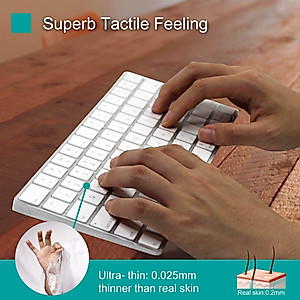 Green Onions Supply Fully Covered Flat Style 0.025mm Wipeable Superb Tactile Feeling Waterproof Anti-Dust Keyboard Cap Cover for 2021 iMac Apple Wireless Magic Keyboard Hospital/Dentist Use [3 Pack]