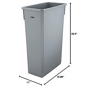 Winco PTC-23SG Slender Trash Can, 23-Gallon, Gray,Medium