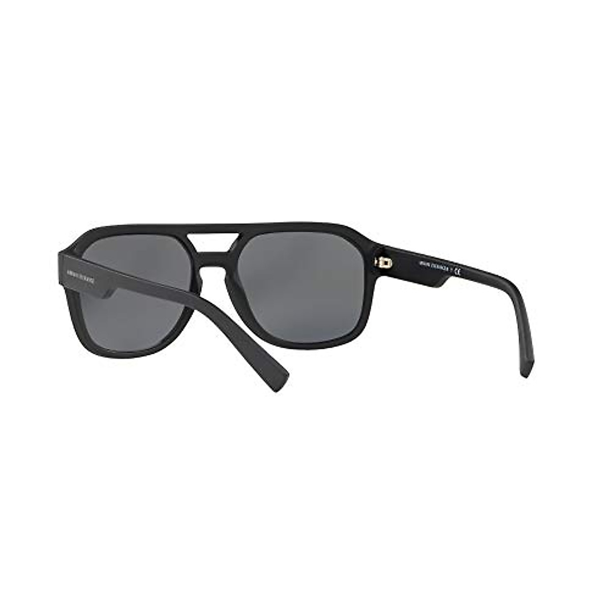 A|X ARMANI EXCHANGE Men's AX4074S Rectangular Sunglasses, Matte Black/Light Grey Mirrored/Black, 57 mm