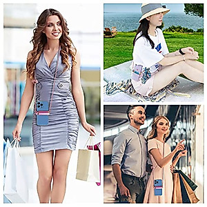 HIFIT Mobile Phone Crossbody Chain & Back Clip, Compatible with All Smart Phones, Functional Alloy Chain Phone Lanyard Adjustable Perfect for Girls & Ladies for Traveling, Leisure (Pink)