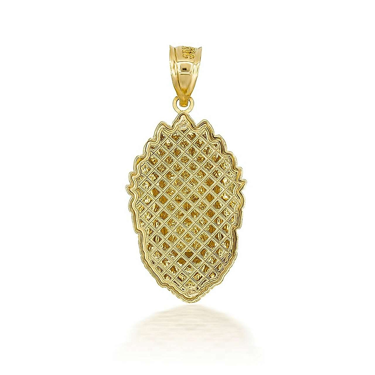 Sideways Crosses Elegant 10k Yellow Gold Native American Chief Head Pendant