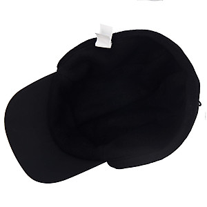 Winter Baseball Earflap Cap with Detachable Windproof Strap Fleece Inside Cap Water Repellency Outdoor Cap Adult (Black)
