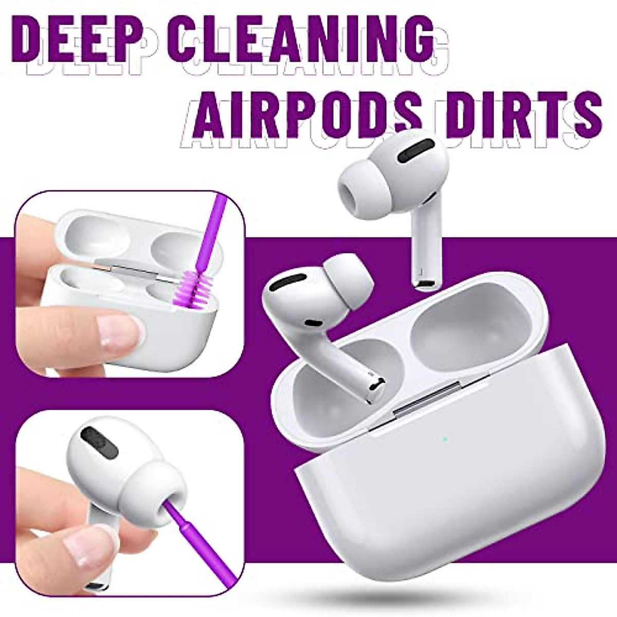 Midukit Cleaner Kit for Airpod, Cleaning Kit compatible with Airpods, Earbud Cleaning Putty, fits Earbud Phone Ear Wax Dirt, Cleaner Putty with Microfiber Cleaning Cloth & Brushes, Earbud Cleaning Kit