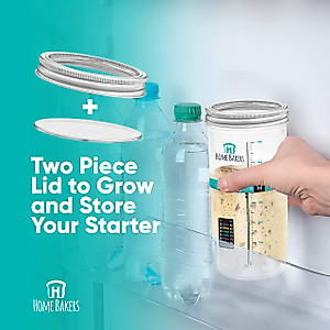 Ameeze Artisan Sourdough Starter Bundle: 24oz Wide Mouth Jar for 3 Loaves and Resusable Bread Bag