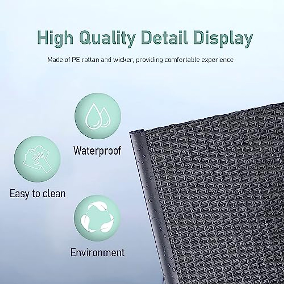 Homey Folding Patio Chairs, No Assemble Chair with Aluminum Frame Adjustable Backrest for Outdoor Camping, Porch, Balcony Portable Chairs, Set of 2 (Gray)