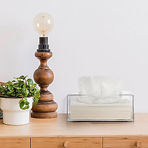 Mimorou 4 Pieces Acrylic Tissue Box Cover Rectangular Clear Tissue Holder Tissue Dispenser Facial Tissue Holders Dryer Sheet Box for Office Home Bathroom Restaurant Vanity