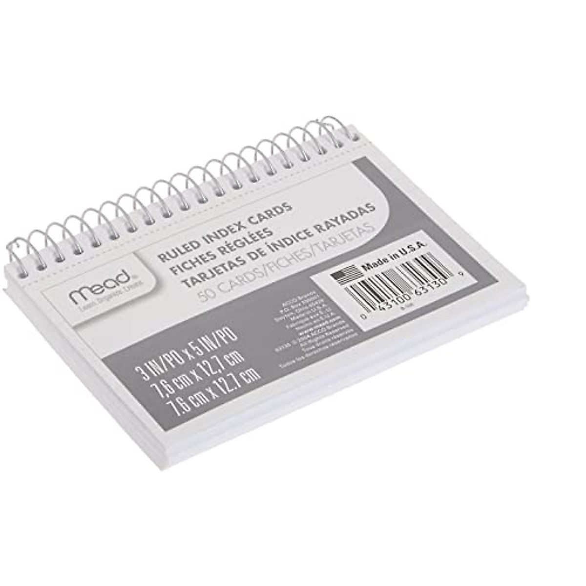 Mead Wirebound Ruled Index Cards, 3 X 5 Inches (63130)