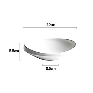 KOWMcp Dinner Plates 1Pcs White Ceramic Plate, Can Be Used to Set The Plate, Put Steak, Vegetables, Fruits, Eggs (Size : M)