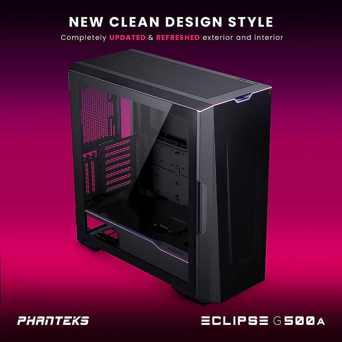 Phanteks Eclipse G500A Mid Tower Case, Fanless, DRGB, Black