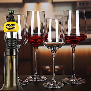Halloween Wine Bottle Stopper Ghost Pumpkin Black Cat Wine Corks Wine Accessories for Halloween Party Home Bar Wine Decoration