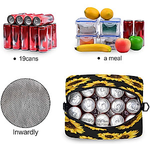 SUABO Lunch Bag Tote Bag Sunflower Pattern Lunch Bag for Women Men Insulated Lunch Cooler Bag