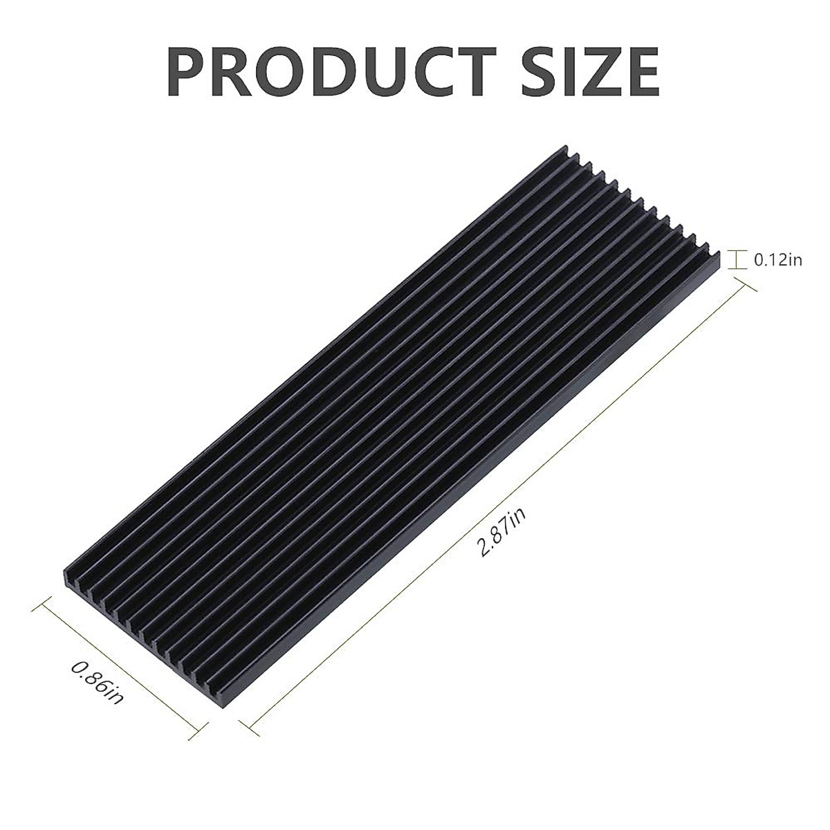 2 Pack M.2 NVMe Aluminum Heatsinks Cooler with Nano Silicone Thermal Pad