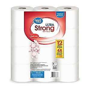 Great Value Ultra Strong Toilet Tissue Paper, 12 Mega Rolls