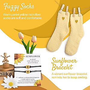 Sunflower Gifts for Women, Unique Birthday Gifts Box Get Well Soon Self Care Gifts Basket with Blanket Tumbler Candle for Daughter Sister Mom Best Friend, Sending Sunshine for Her