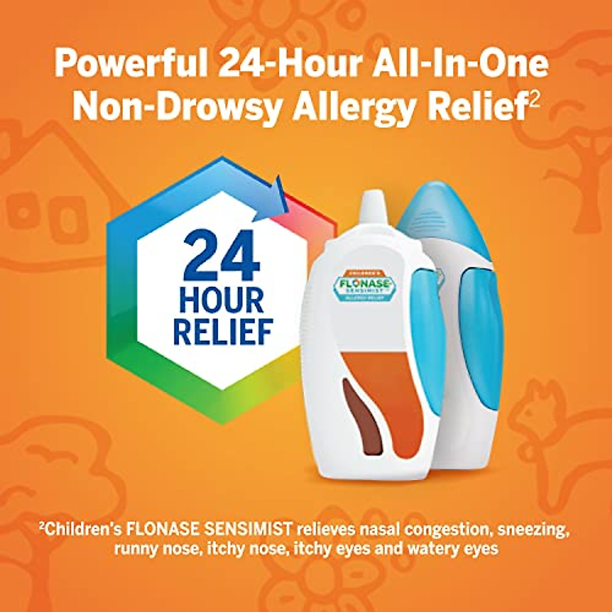 Flonase Sensimist Allergy Relief Nasal Spray Bundle, Non-Drowsy, MultiSymptom Relief for Kids and Adults – 120 Sprays Total (2 Bottles of 60 Sprays each)