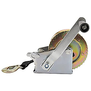 8MILELAKE Heavy Duty 1000lbs Hand Winch Crank Strap Gear Winch for Trailer Boat ATV