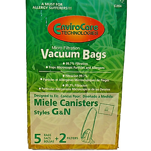 Miele Canister G/N 5pk 2 Flt Allergan Vacuum Bags
