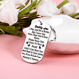New Dad Gift Keychain for Men Father Day New Daddy to Be Gifts for Husband Boyfriend New Mommy Baby Announcement Pregnancy Gift for Soon to Be Dad Father Day Valentines Christmas Keyring