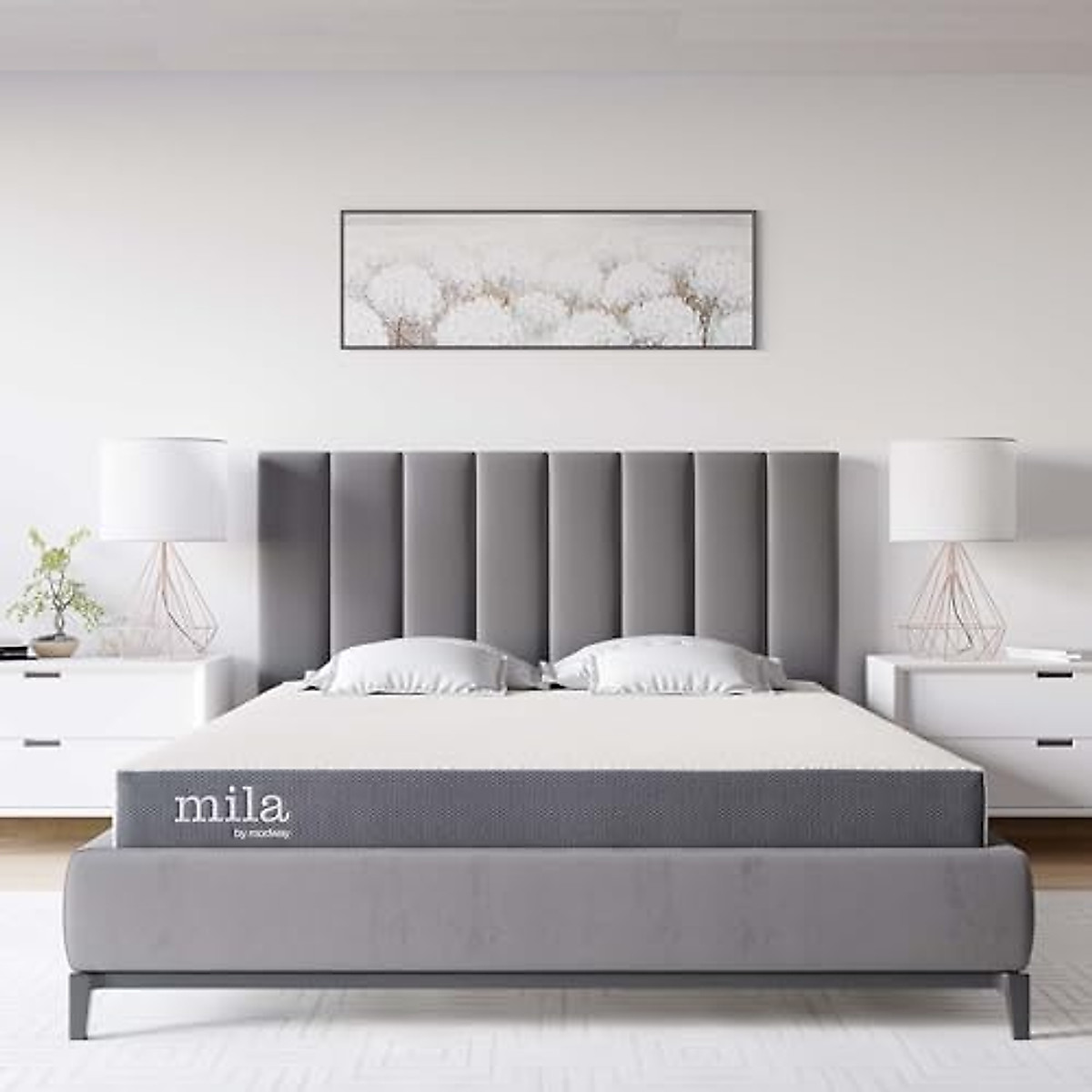 Modway Mila 6” Queen Mattress - Firm 6 Inch Queen Mattress - 10-Year Warranty, White