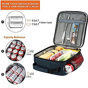ZM-YOUTOO Lunch Box for Men Youth Kid Boys Girls Teen Adult - Reusable Lunch Bag Men - Insulated Small LunchBox