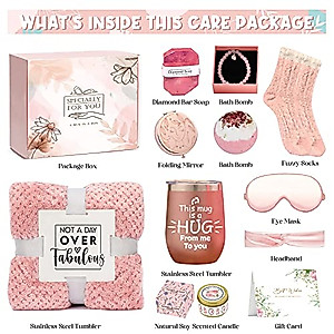 Care Package for Women, Get Well Soon Gifts for Women, Birthday Gifts for Women, Gift Basket for Women , Self Care Gifts Cheer Up Gifts for Women, Thinking of You Gifts for Women w/ Tumbler Blanket