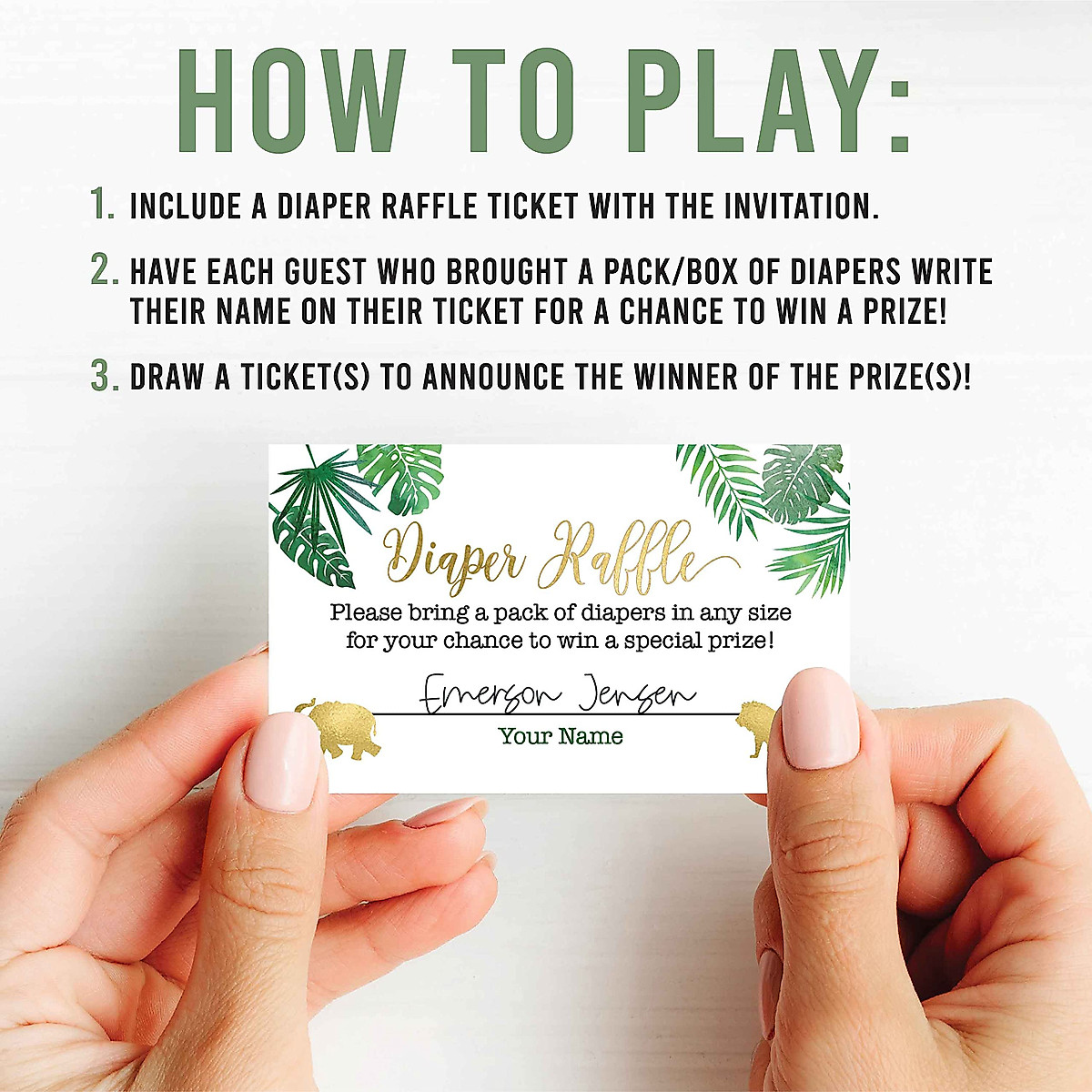 25 Baby Shower Diaper Raffle Tickets For Baby Shower Games To Play - Safari Baby Shower Games Gender Neutral, Diaper Raffle Cards, Baby Raffle Tickets, Baby Shower Invitation Inserts, Baby Shower Idea