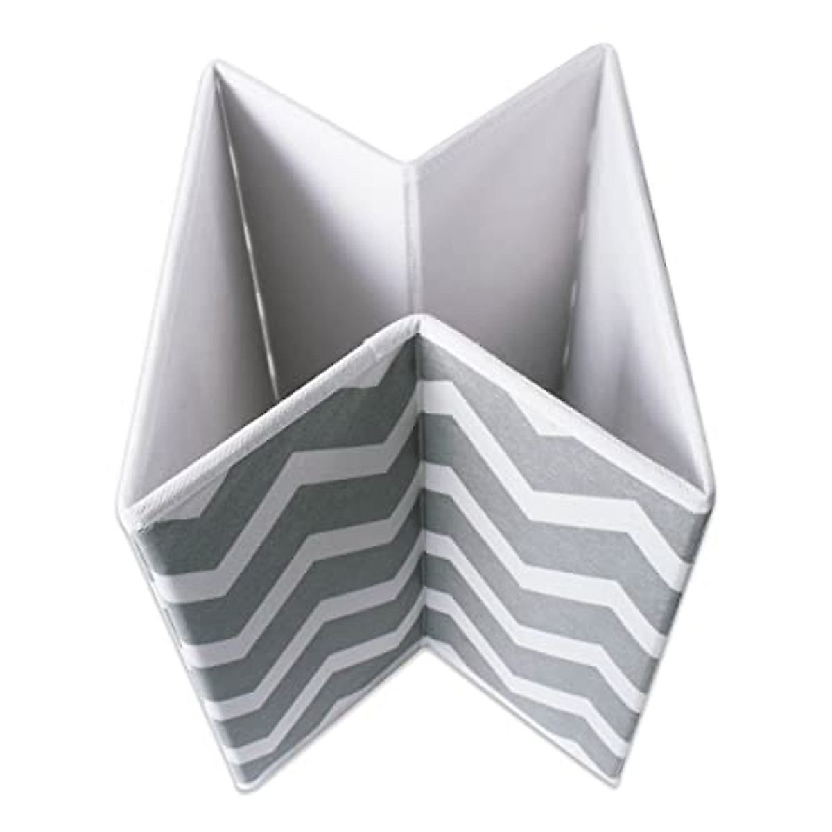 DII Non Woven Polyester Storage Bin, Chevron, Gray, Large Set of 2