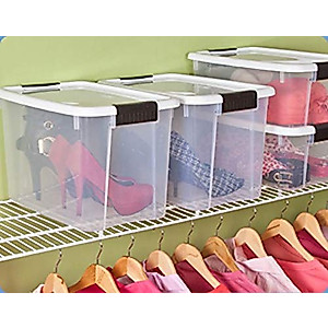 Sterilite 30 Quart (6 Pack) & 18 Quart (6 Pack) Clear Plastic Stackable Storage Container Bin Box Tote with White Latching Lid Organizing Solution