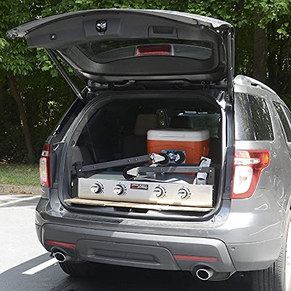 Royal Gourmet GD401 Portable Propane Gas Grill and Griddle Combo with Side Table | 4-Burner, Folding Legs,Versatile, Outdoor | Black