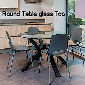 SAGIDAR Round Tempered Glass, Tempered Glass Round Table Top, Round Table Top, Kitchen Furniture, Glass Table Top for Dining Table, Clear Round Glass Top, 15IN 20IN 30IN 35IN 40IN